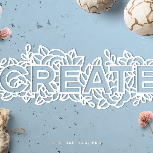 CREATE Word Svg svg Dxf Png Eps Cut File for Silhouette & Cricut ...