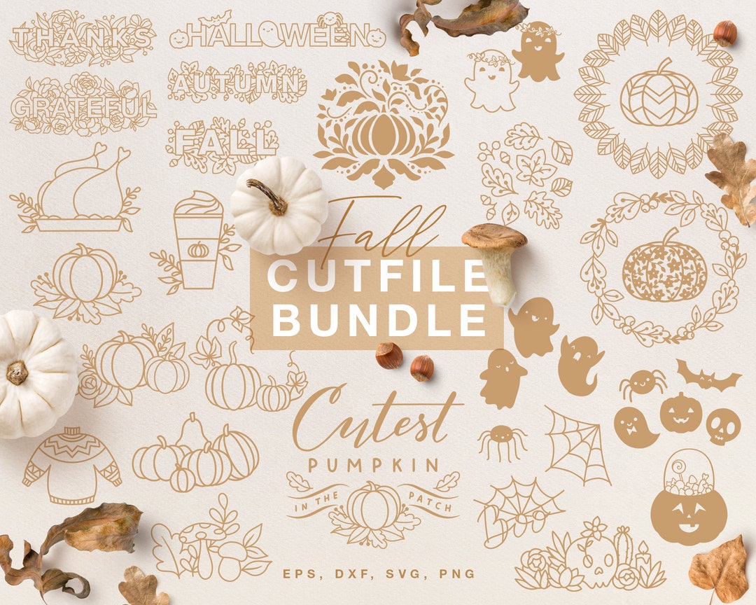 Fall SVG Bundle Cut Files for Silhouette Cameo, Cricut (eps, Png, Dxf ...