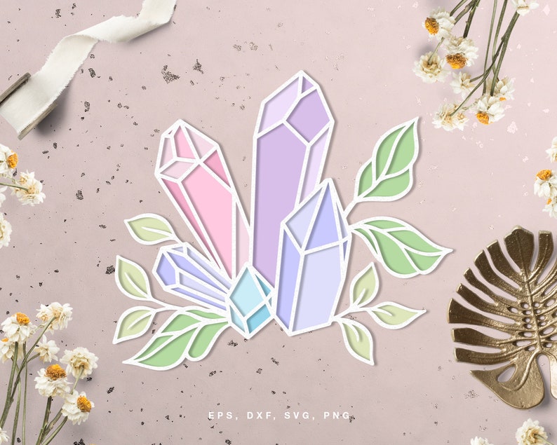 Floral Crystal Cluster SVG File Cut File for Cricut & - Etsy
