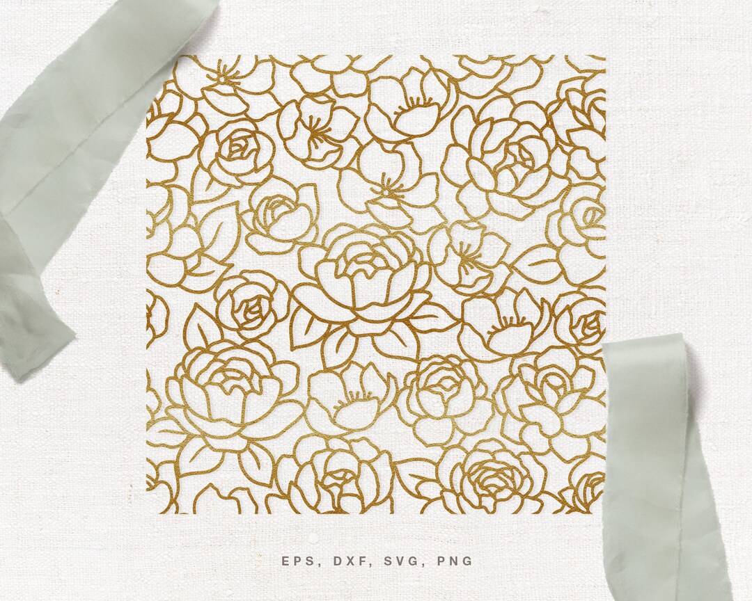 Floral Seamless Pattern SVG Cut File for Cricut, Silhouette, Svg Dxf ...