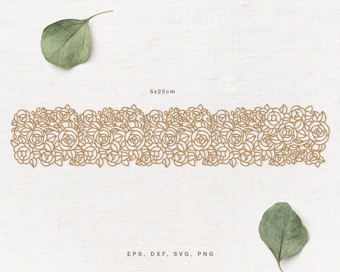 Floral Border SVG Cut File for Cricut & Silhouette Svg Dxf | Etsy