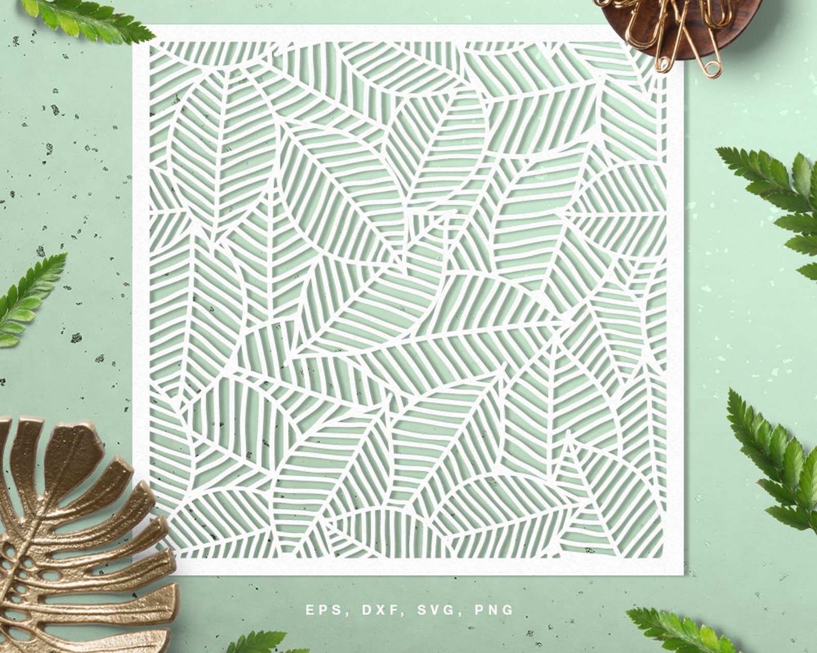 Leaves Background Cut File svg Dxf Png for Use With | Etsy