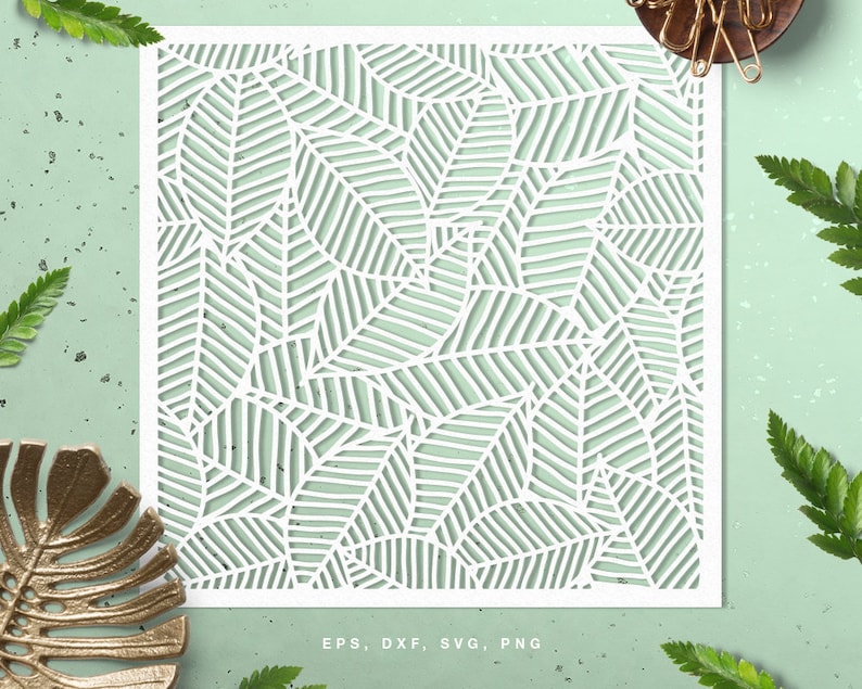 Leaves Background Cut File svg Dxf Png for Use With | Etsy