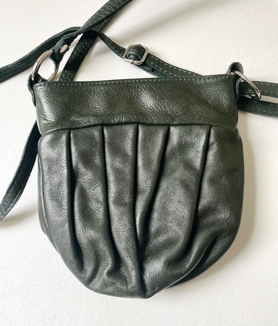 Vintage Dark Green Leather Vera Pelle Purse - Etsy