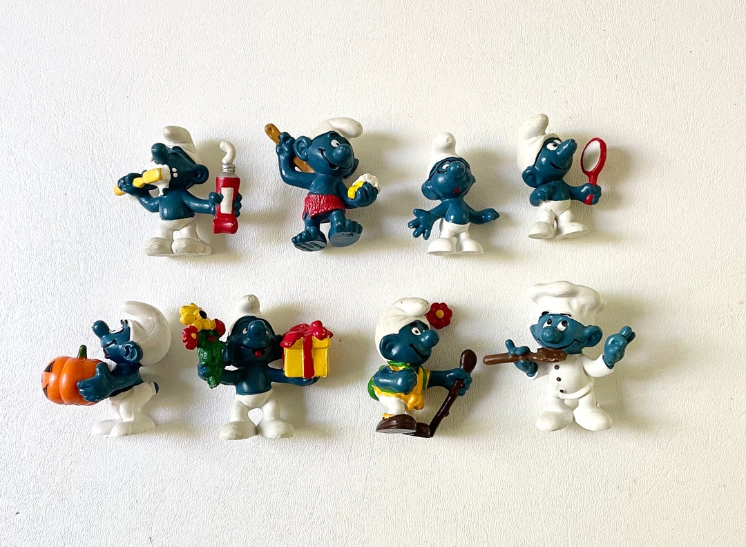 Vintage Blue Smurf Figurines - Etsy