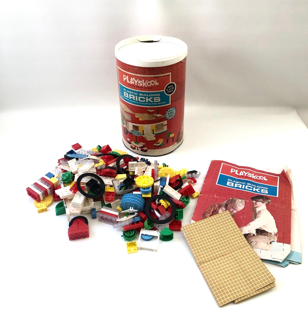 Vintage Playskool Set of Colorful Building Blocks - Etsy