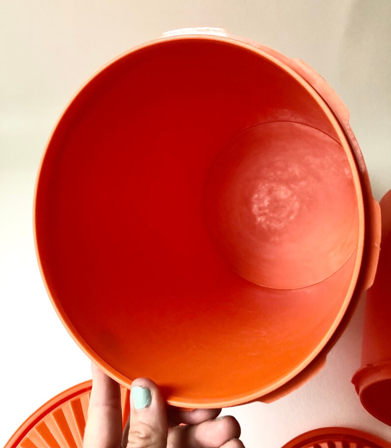 Vintage Orange Tupperware Canister Set - Etsy