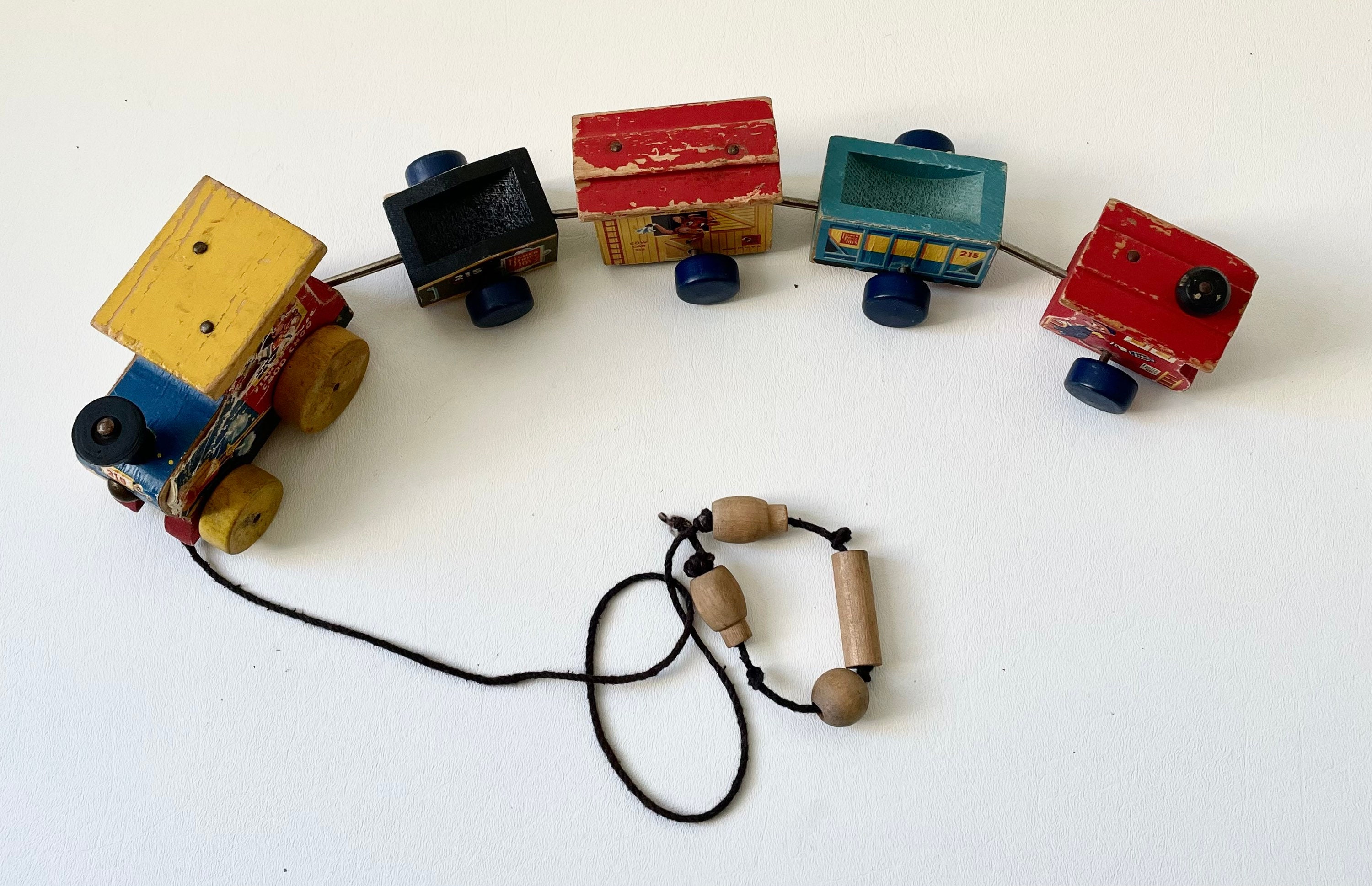 Fisher Price Pull Along Wooden Choo Choo Toy Train Set 215 - Etsy