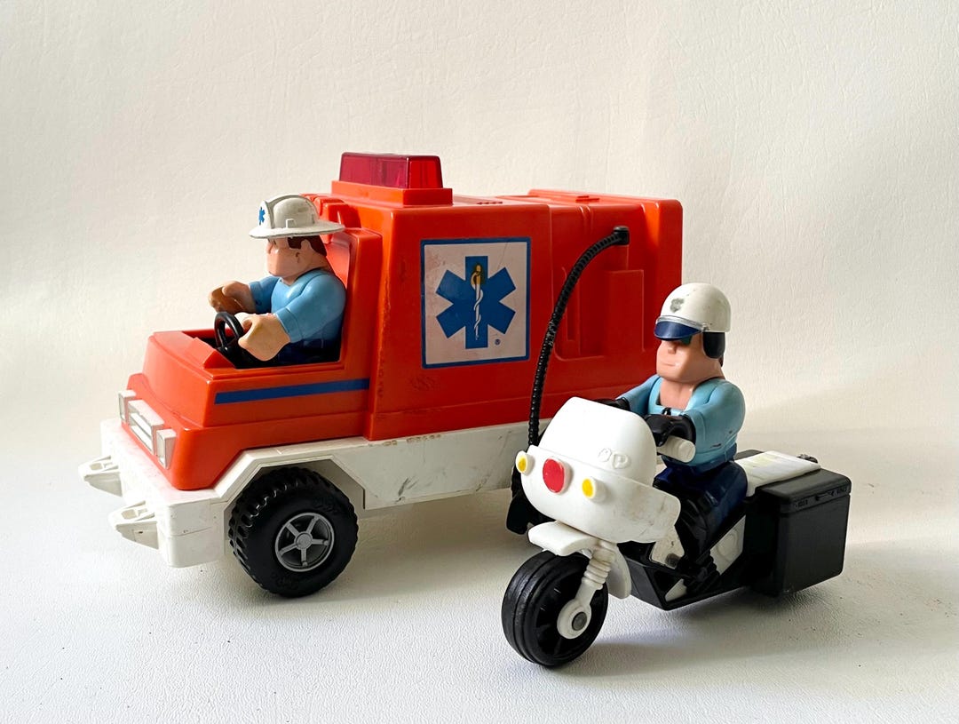 Vintage Fisher Price 1980 Husky Helper Ambulance and Police Helpers - Etsy