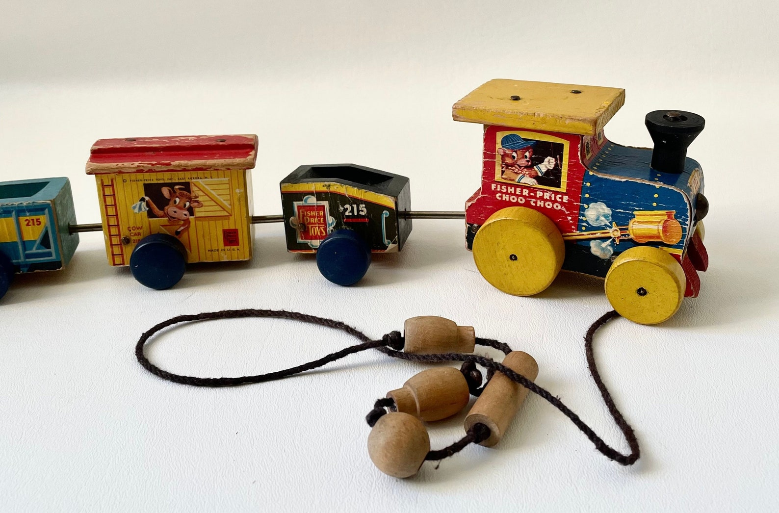 Fisher Price Pull Along Wooden Choo Choo Toy Train Set 215 - Etsy