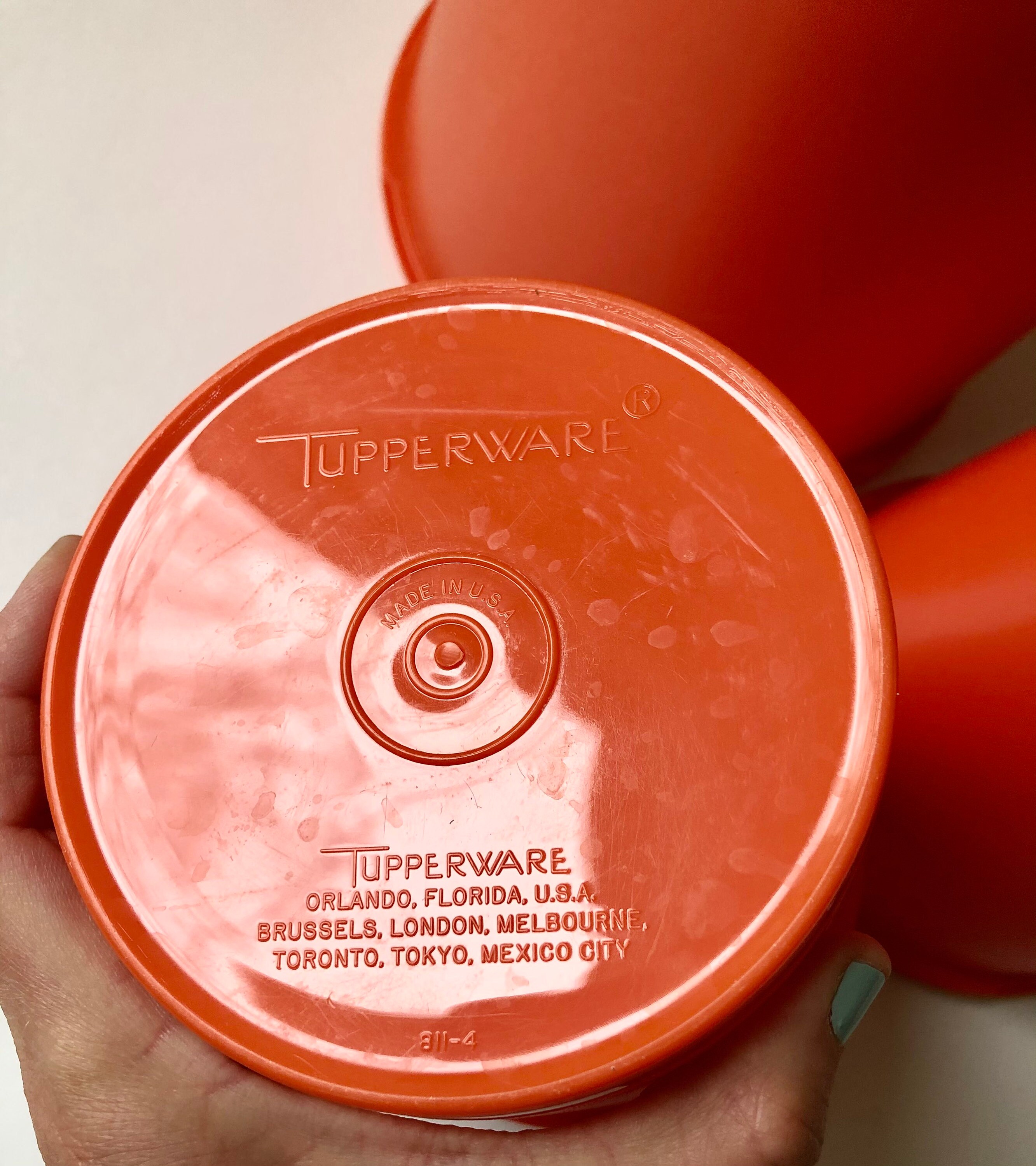 Vintage Orange Tupperware Canister Set - Etsy