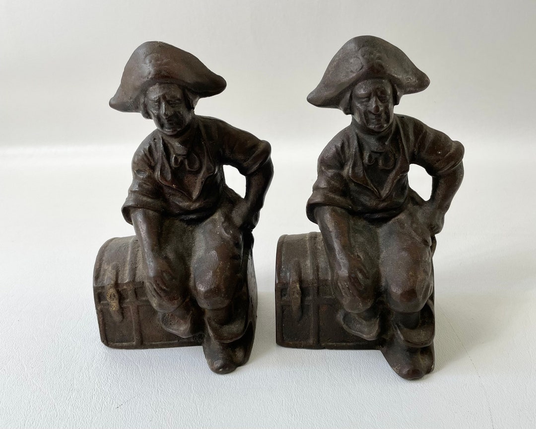 Antique Brass Pirate Bookends - Etsy