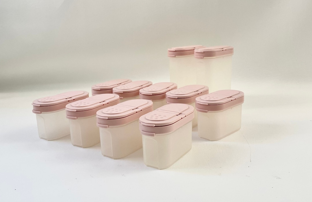 Vintage Tupperware Pink Spice Containers / Set of 11 - Etsy