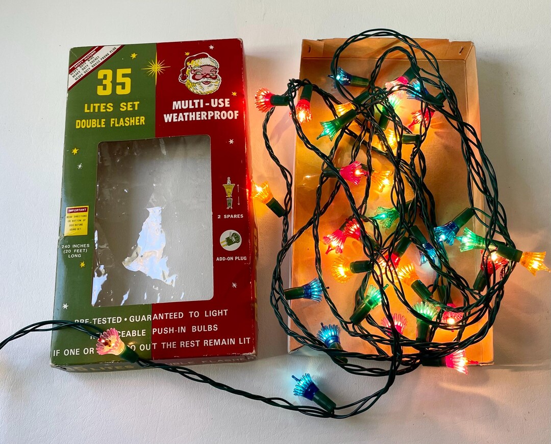 Vintage Colorful Holiday Lights - Etsy