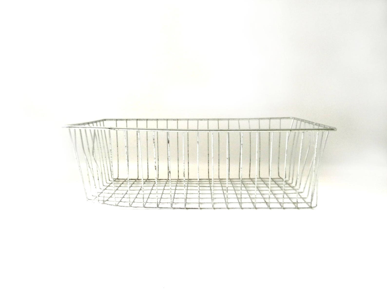 Vintage Rectangle Wire Basket - Etsy