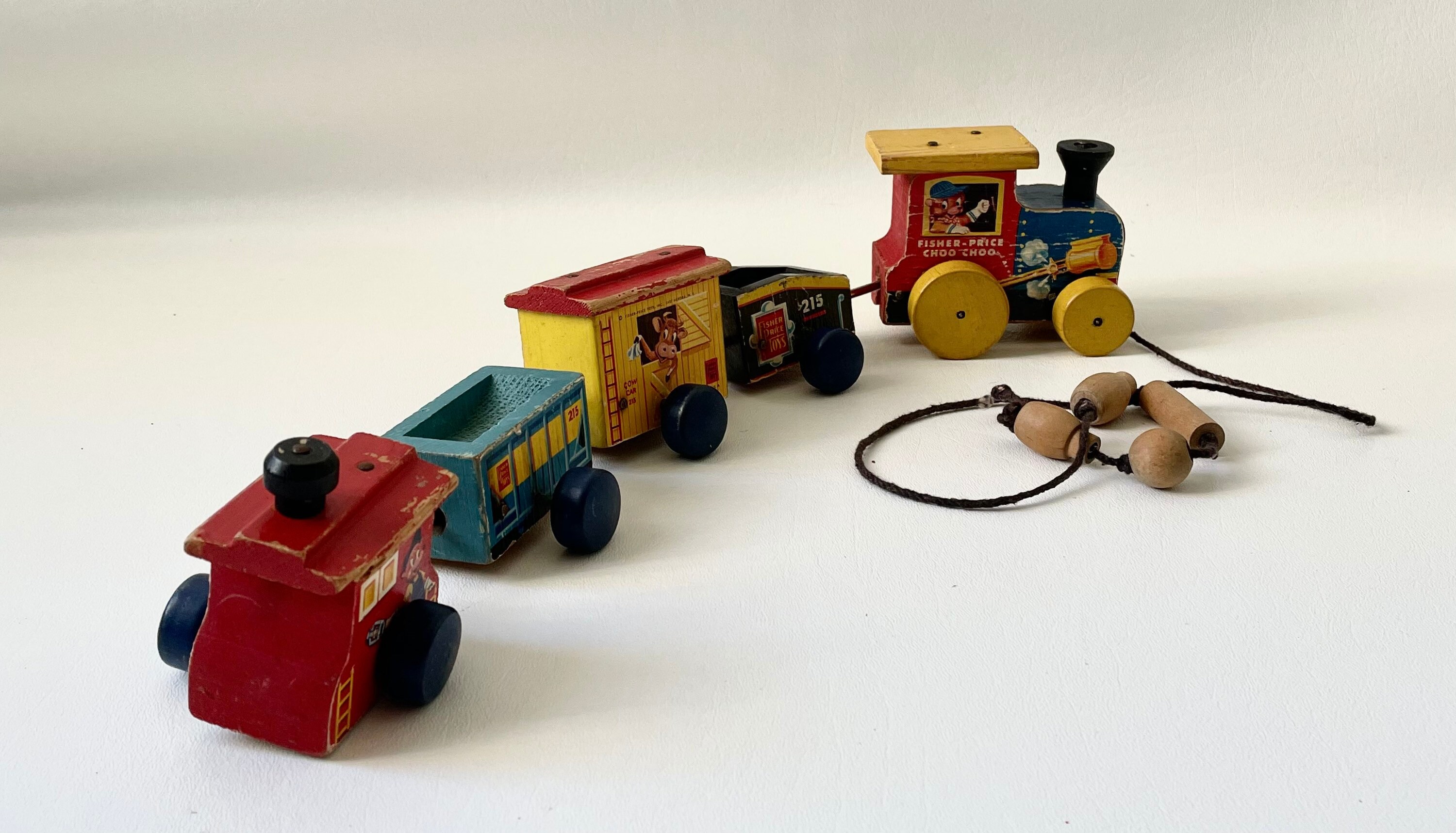 Fisher Price Pull Along Wooden Choo Choo Toy Train Set 215 - Etsy