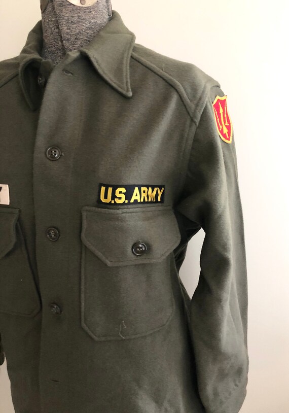 Vintage U.S. Wool Army Jacket / Green Wool Coat - Gem
