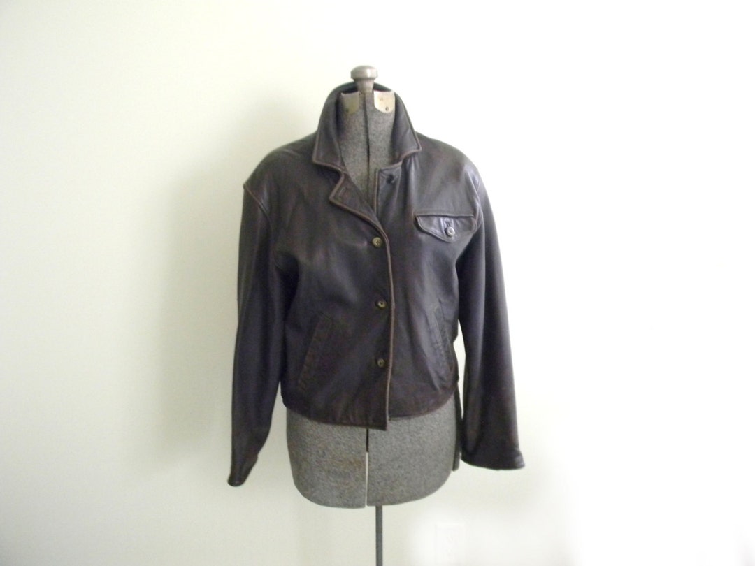 Vintage Chocolate Brown Leather Lord & Taylor Coat - Etsy