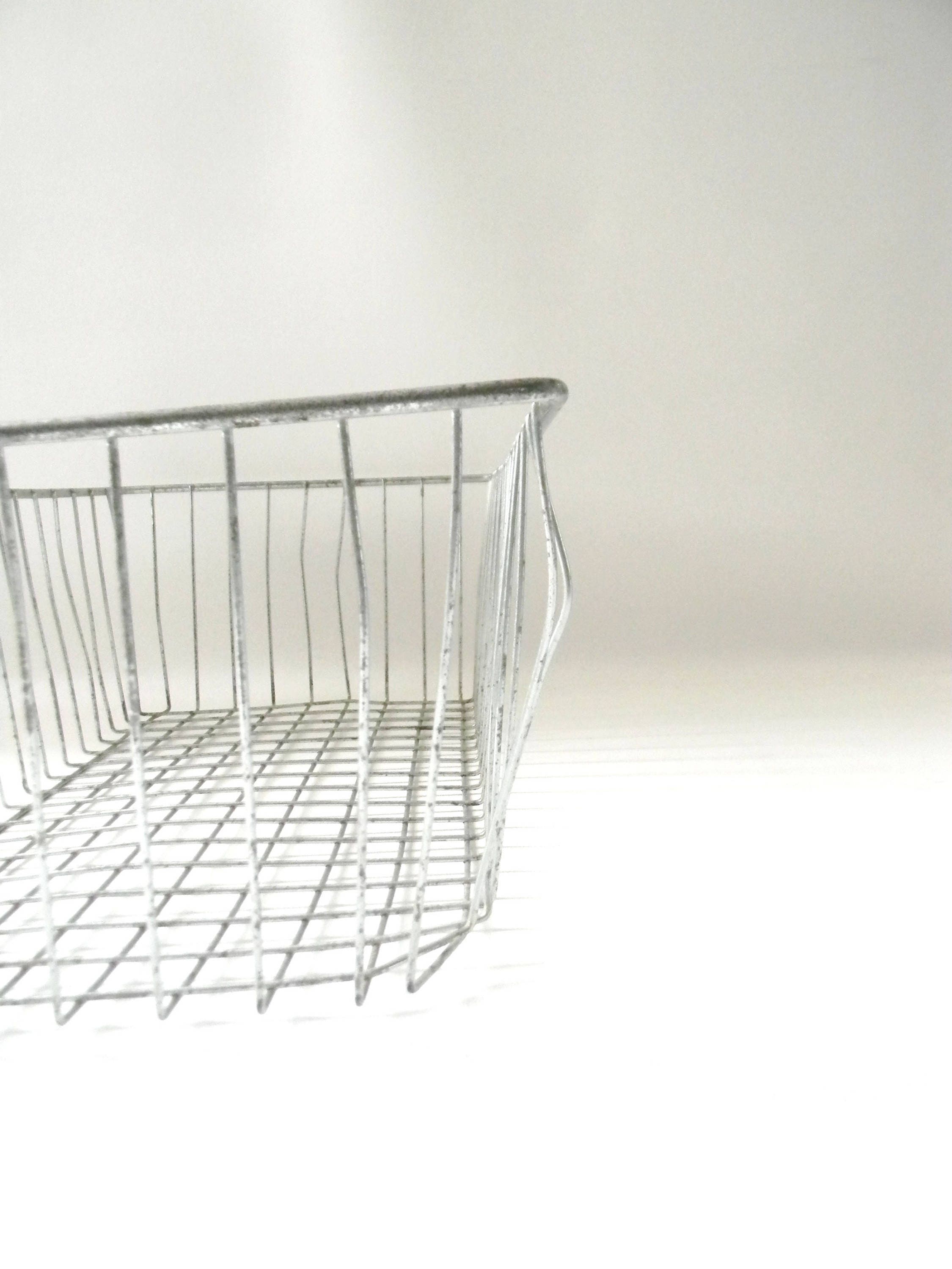 Vintage Rectangle Wire Basket - Etsy