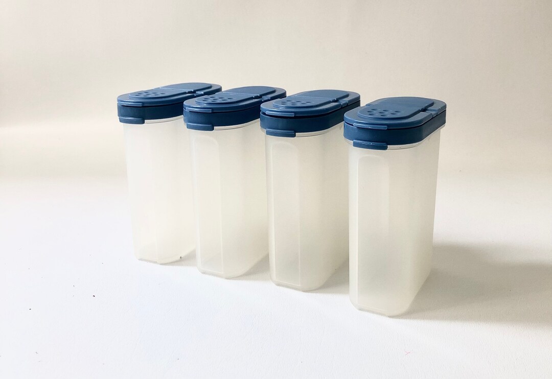 Vintage Tupperware Blue Spice Containers / Set of 4 - Etsy
