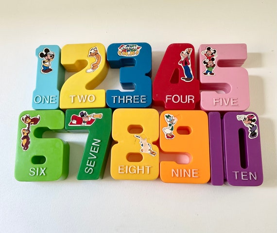 Vintage Disney Number Blocks - Etsy