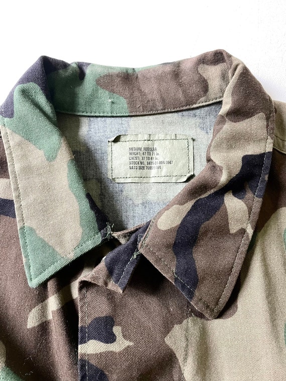 Vintage Green Camouflage Thick Army Shirt - Gem