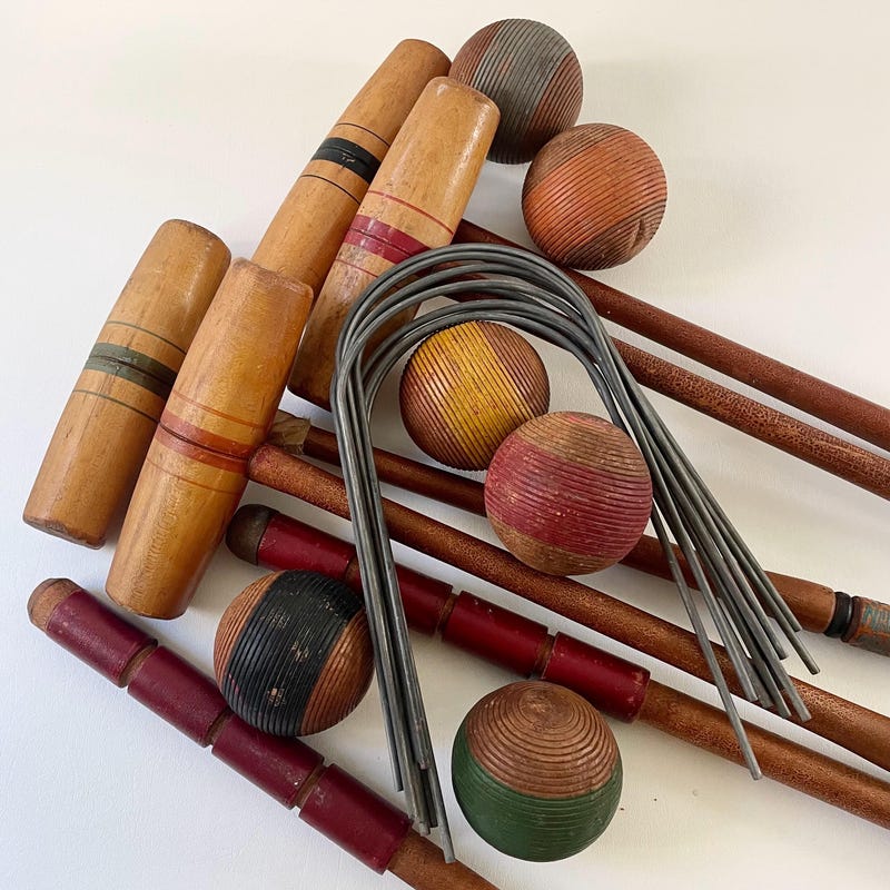 Antique Croquet Set - Etsy