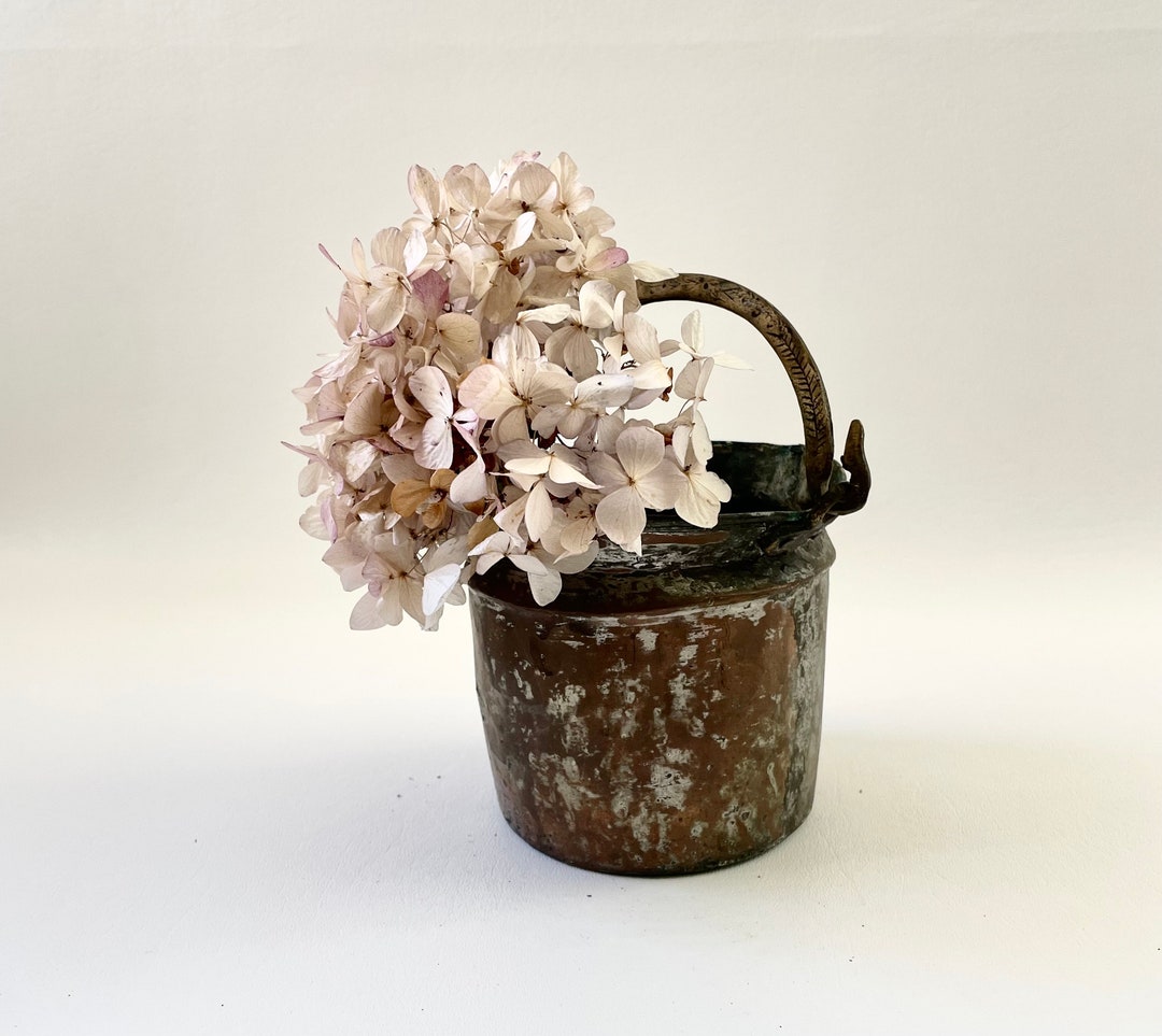 Vintage Small Copper Bucket With Brass Handle - Etsy