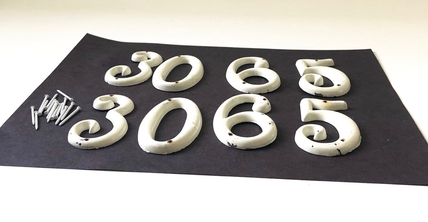 Vintage White Metal Numbers/ Address House Numbers - Etsy
