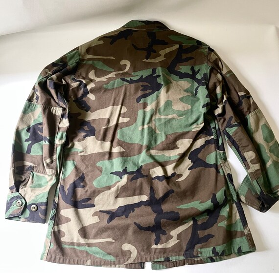 Vintage Green Camouflage Thick Army Shirt - Gem