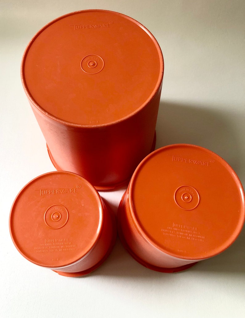 Vintage Orange Tupperware Canister Set - Etsy
