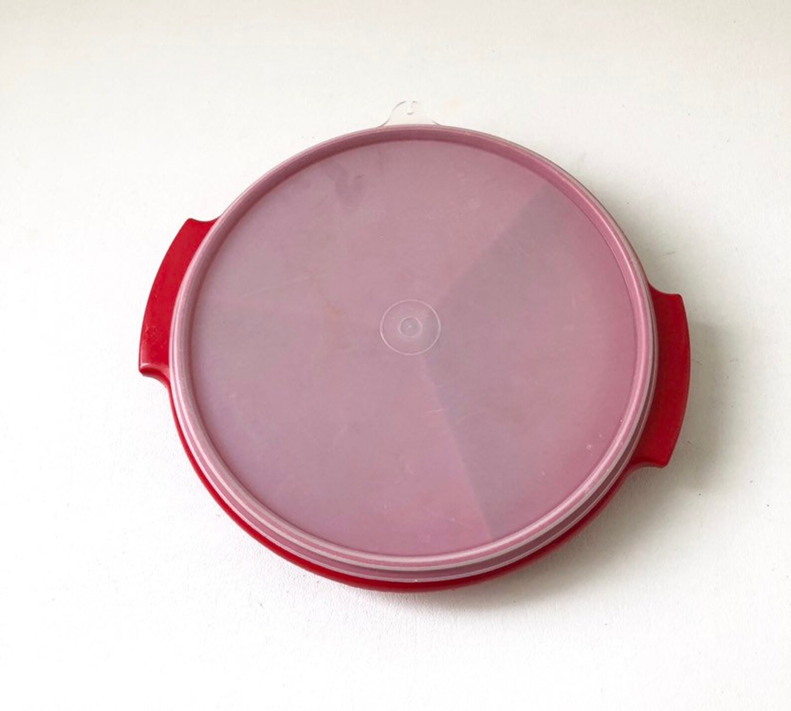 Vintage Red Tupperware Round Divided Serving Dish - Etsy