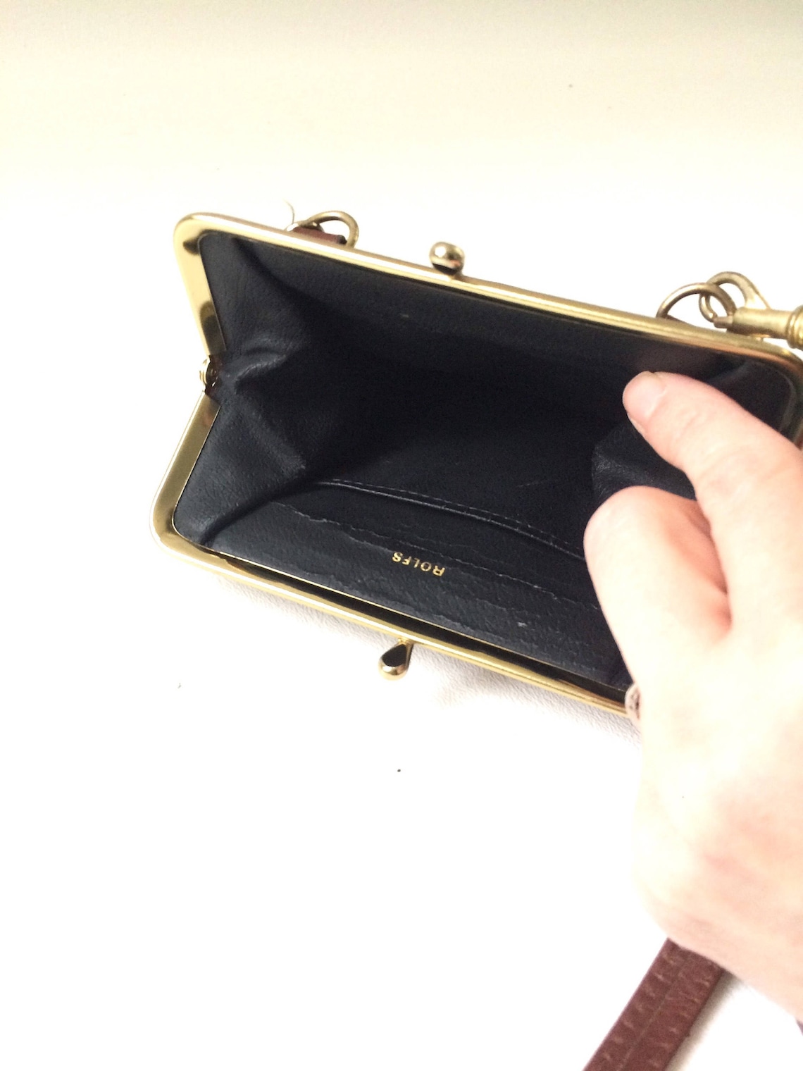 Small Vintage Brown Leather Rolfs Purse - Etsy