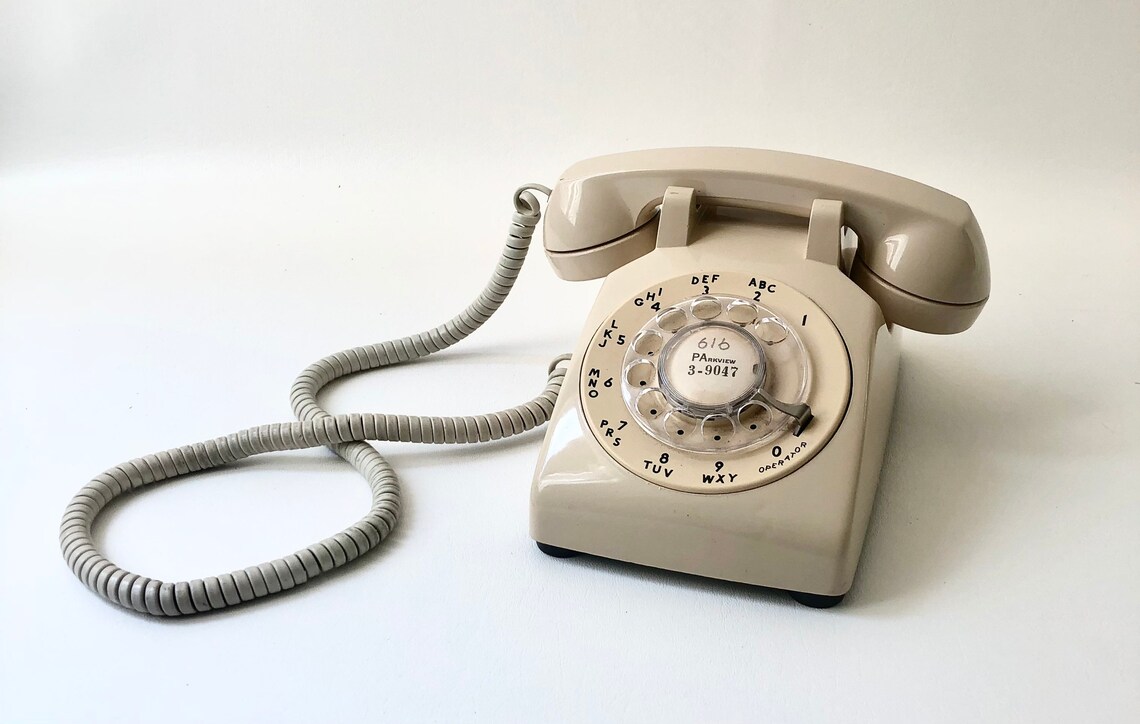 Vintage Cream Rotary Dial Telephone | Etsy