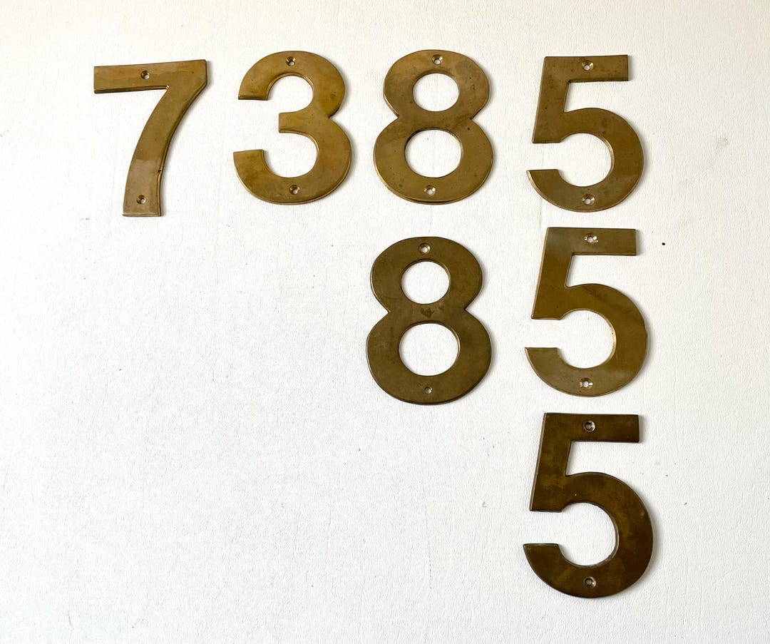 Vintage Brass Numbers/ Address House Numbers - Etsy