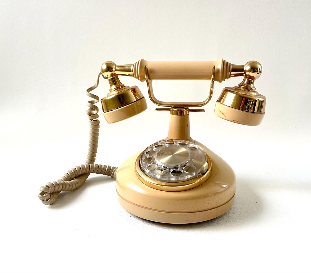 Vintage Cream Rotary Dial Telephone - Etsy