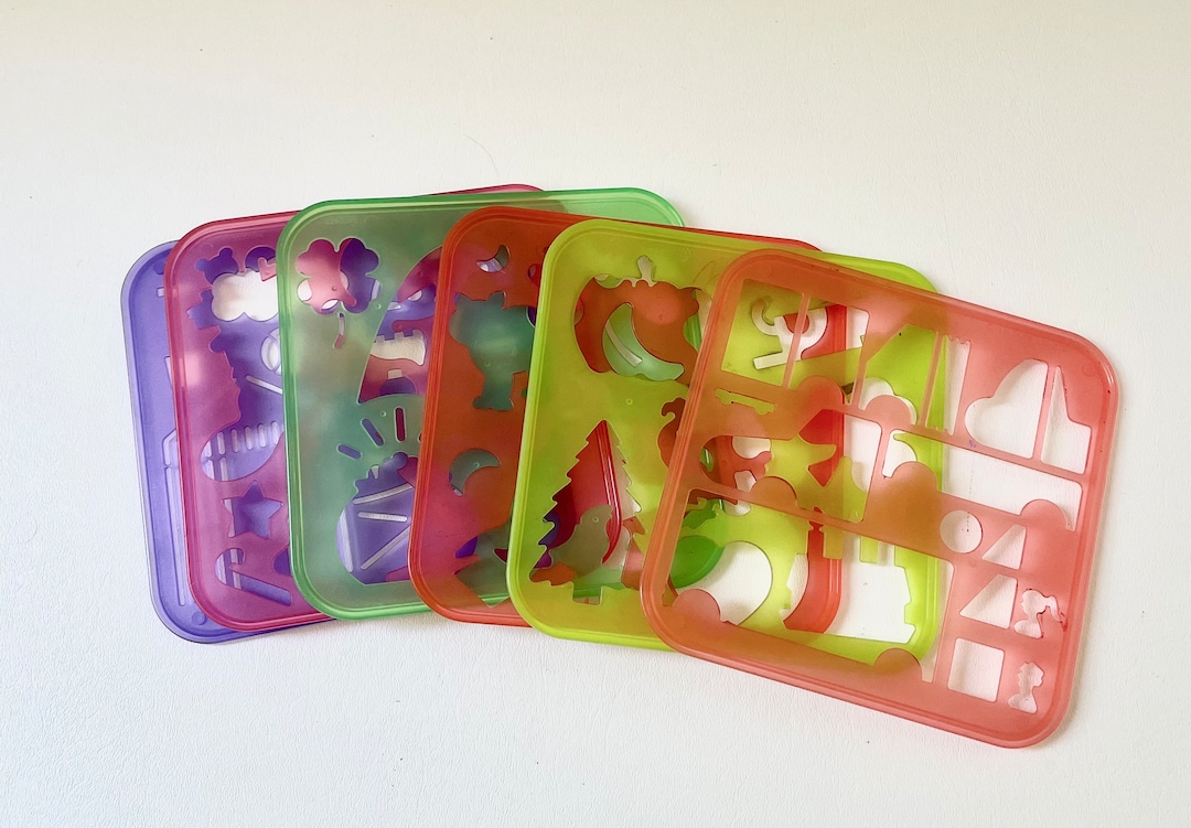 Vintage Set of 6 Colorful Tupperware Stencils - Etsy