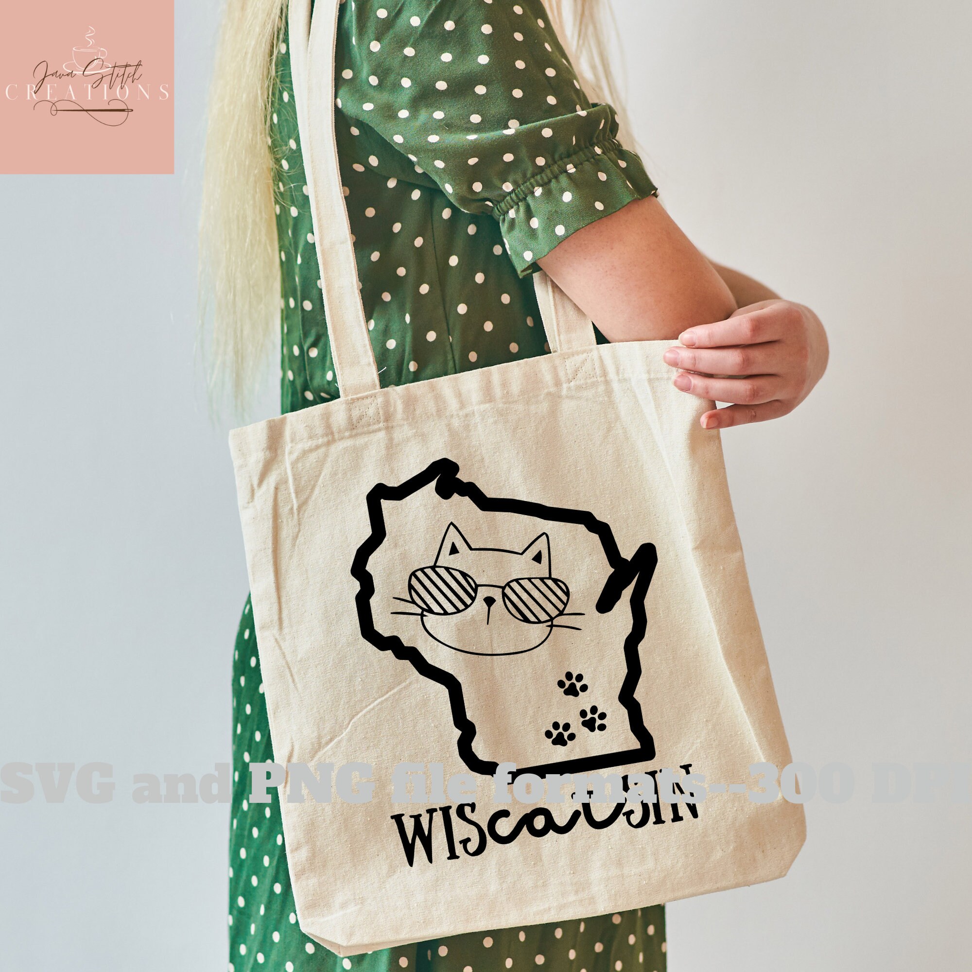 Wisconsin SVG, Cat Svg & PNG Files, Wiscatsin Svg, Wisconsin Cat Svg ...