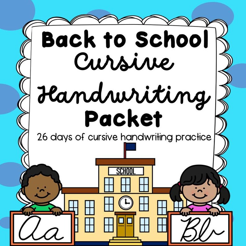 Cursive Handwriting Practice Packet: Back to School, Grades 2-4 ...