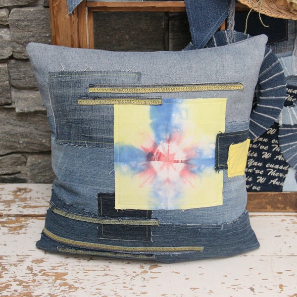 20 Pieces 2/ 3/ 4''/ 5''/ 6''/ 7'' Denim Squares 4,9-17,7 Cm , Recycled ...