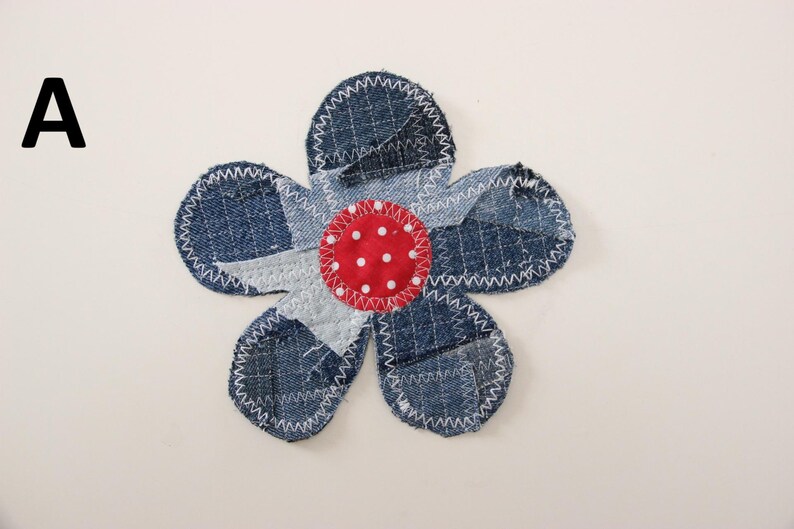 Denim Scrap Flower Patches , Statement Flower Patches , Flower Patches ...