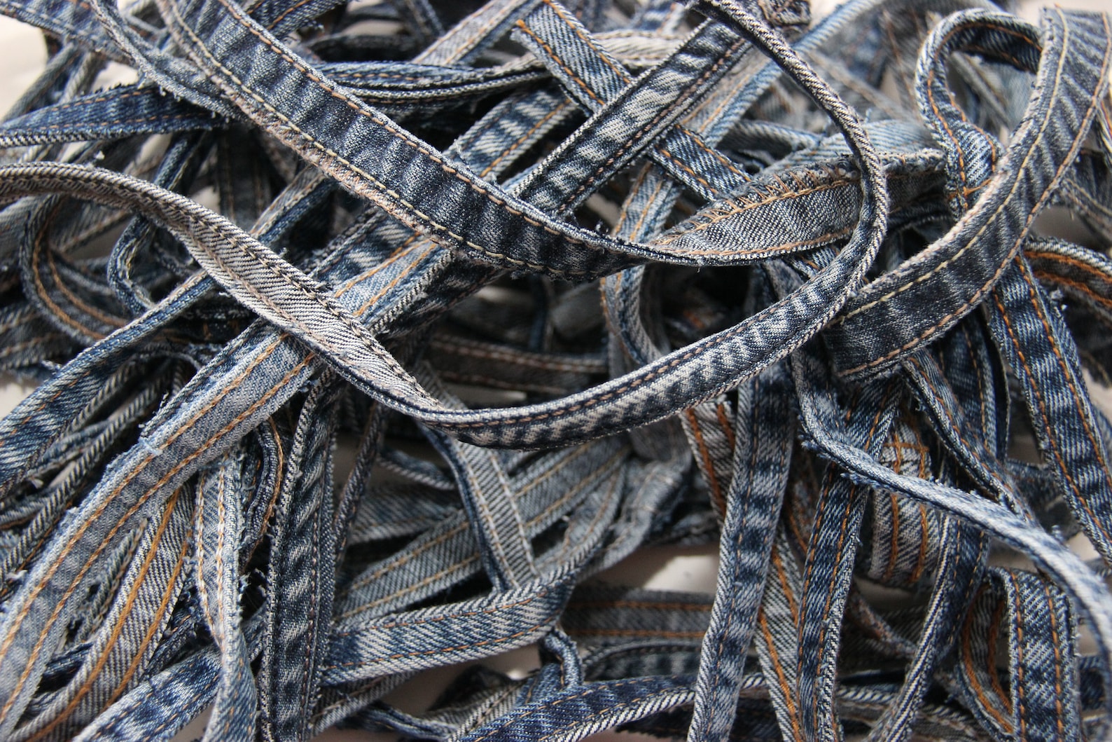 Reclaimed Jean Seams , Denim Hems , Recycled Denim Cord , Repurposed ...