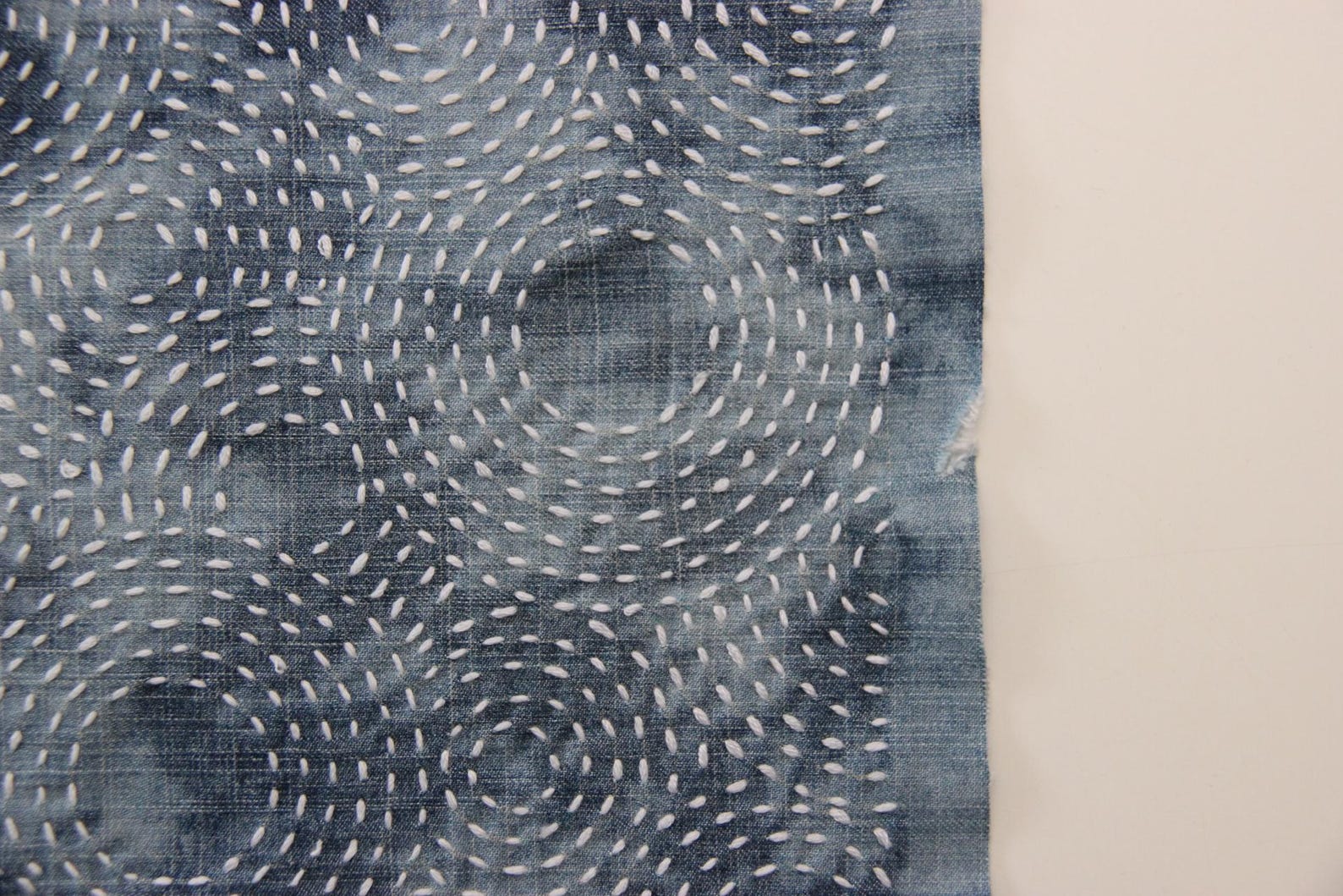 Large Sashiko Boro & Shibori Denim Patch , Slow Stitch Patch for Denim ...