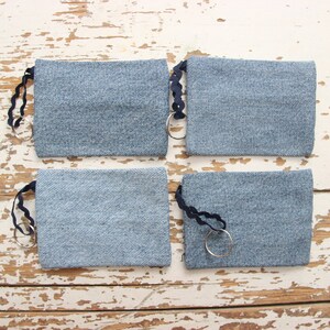 Denim Coins Purse, Recycled Denim Wallet, Small Denim Pouch, Denim ...