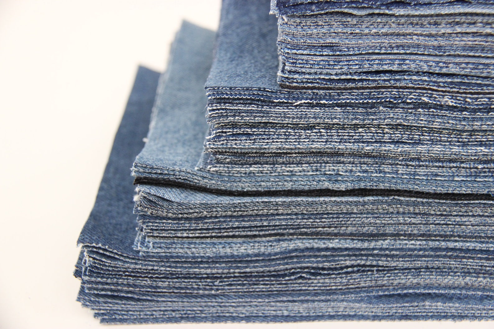 20 Pieces 2"/ 3"/ 4''/ 5''/ 6''/ 7'' Denim Squares (4,9-17,7 Cm ...