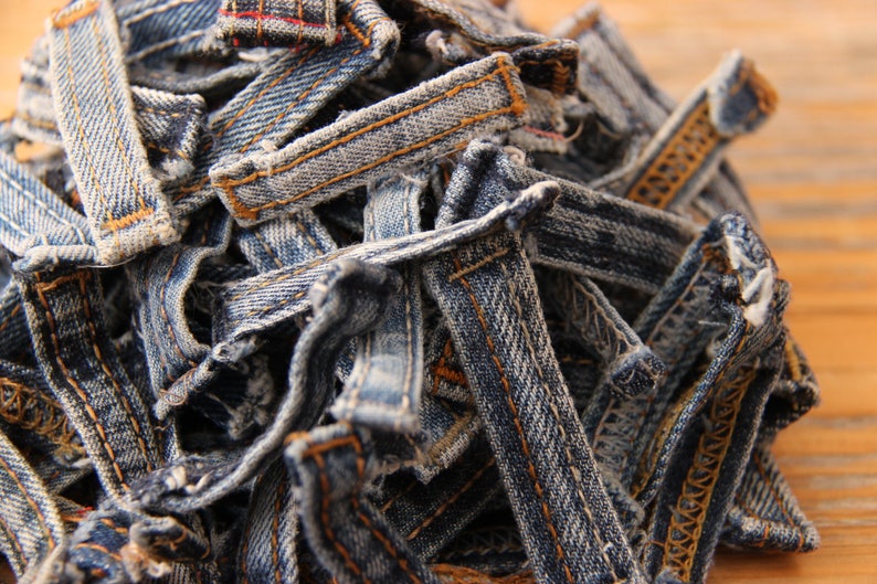 Mixed Bulk Blue Colors Jeans Belt Loops , Denim Belt Loops , Reclaimed ...