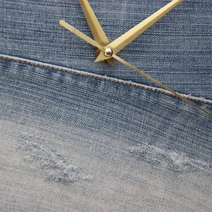 Denim Wall Clock , Upcycled Denim Handmade Clock , Simple Wall Clock ...