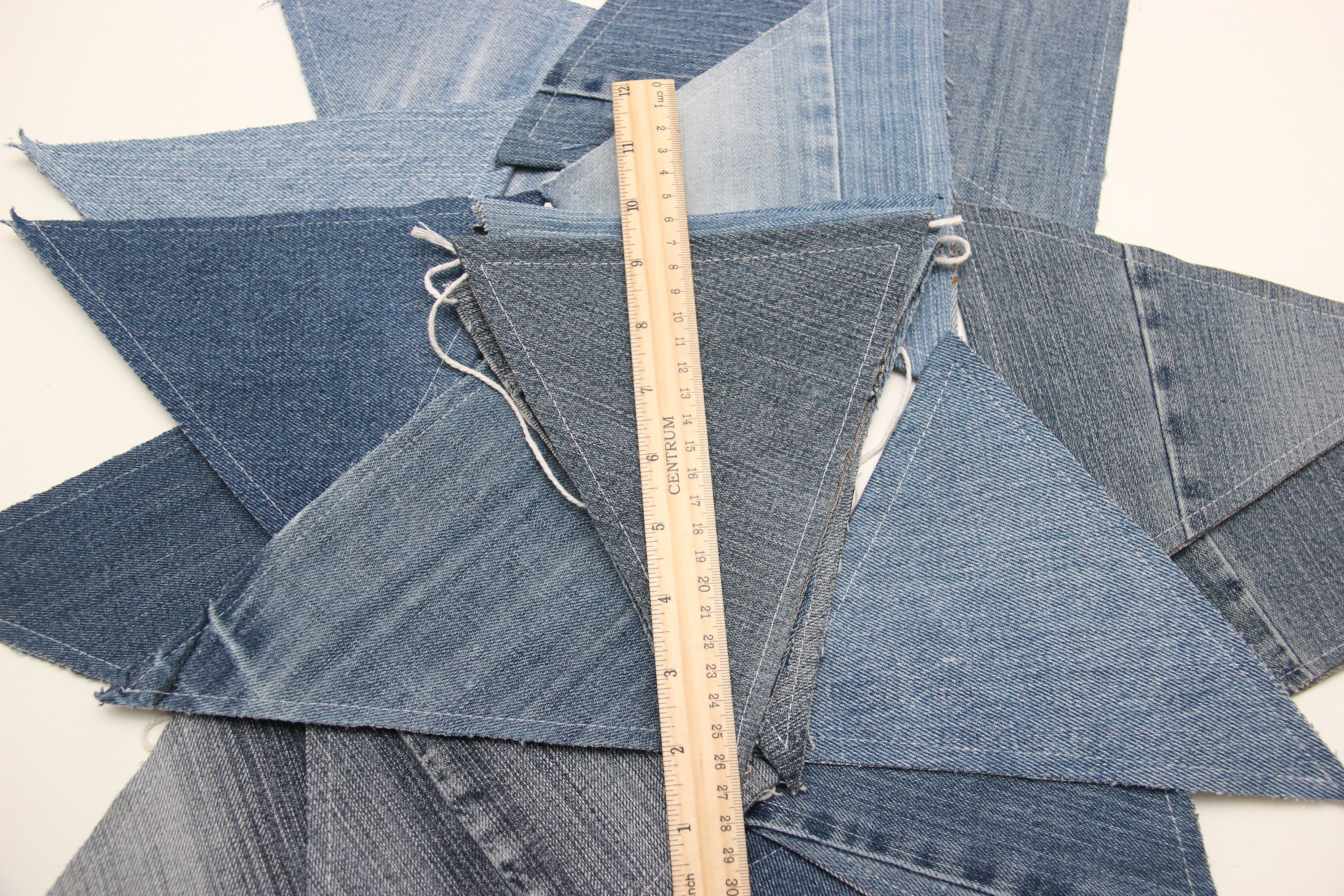 Recycled Denim Flag Garland, Denim Bunting, Denim Bunting Banner, Denim ...