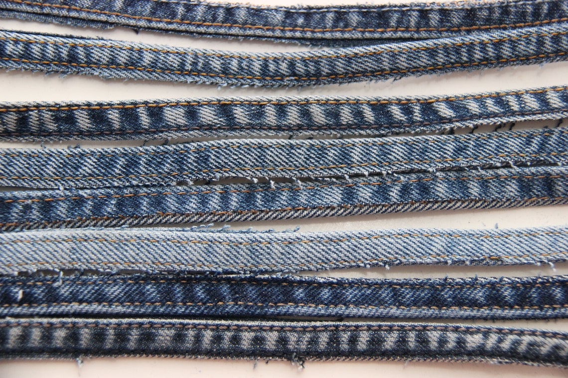 Reclaimed Jean Seams , Denim Hems , Recycled Denim Cord , Repurposed ...