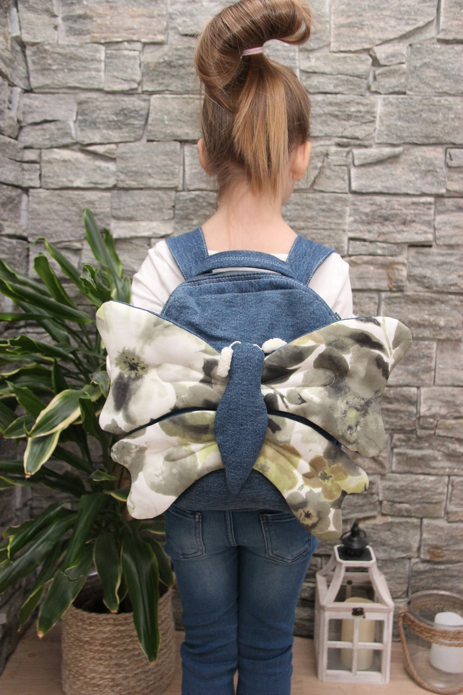Butterfly Backpack for Preschooler , Girls Denim Backpack , Toddler ...